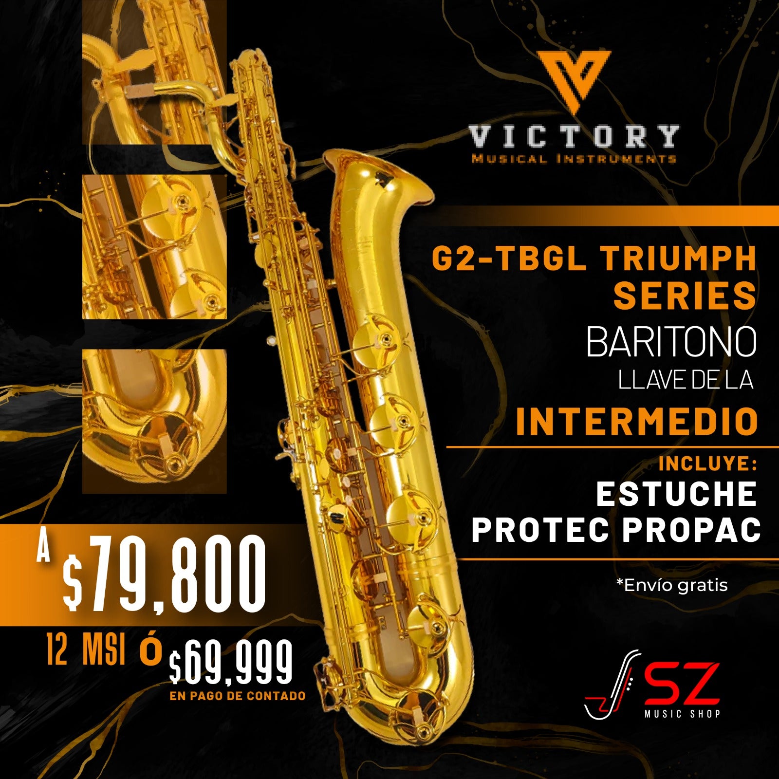 Victory Triumph Series (Gen 2) G2-TBGL Saxofón Barítono – SZ Music Shop