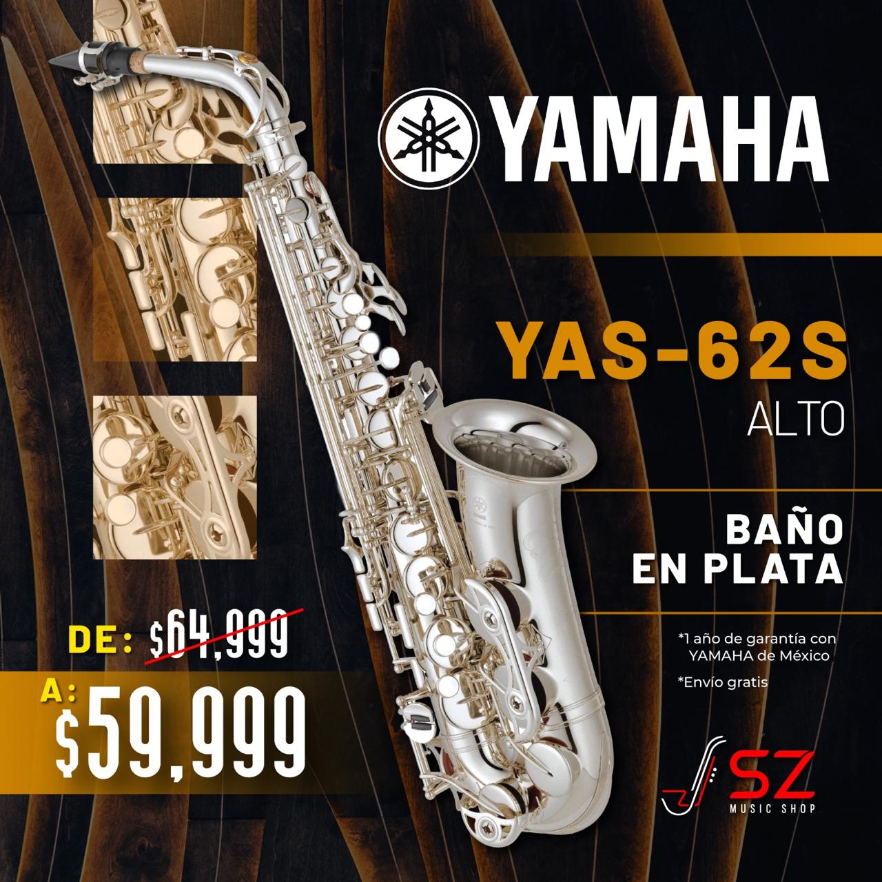 Yamaha YAS-62S Baño de Plata Saxofón Alto Profesional – sz-musicshop